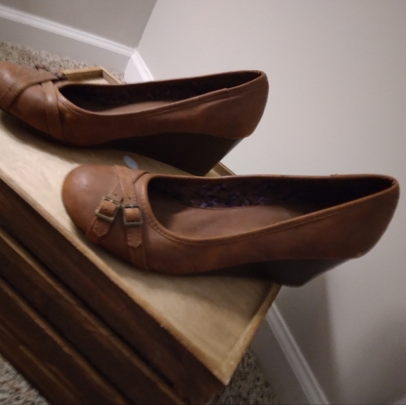 Shoes | Brown Wedges Size 11 Scuffed Toes But Still Great Shoes | Poshmark